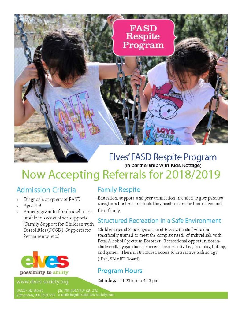 2018 Respite Referral Poster5 – Elves Special Needs Society